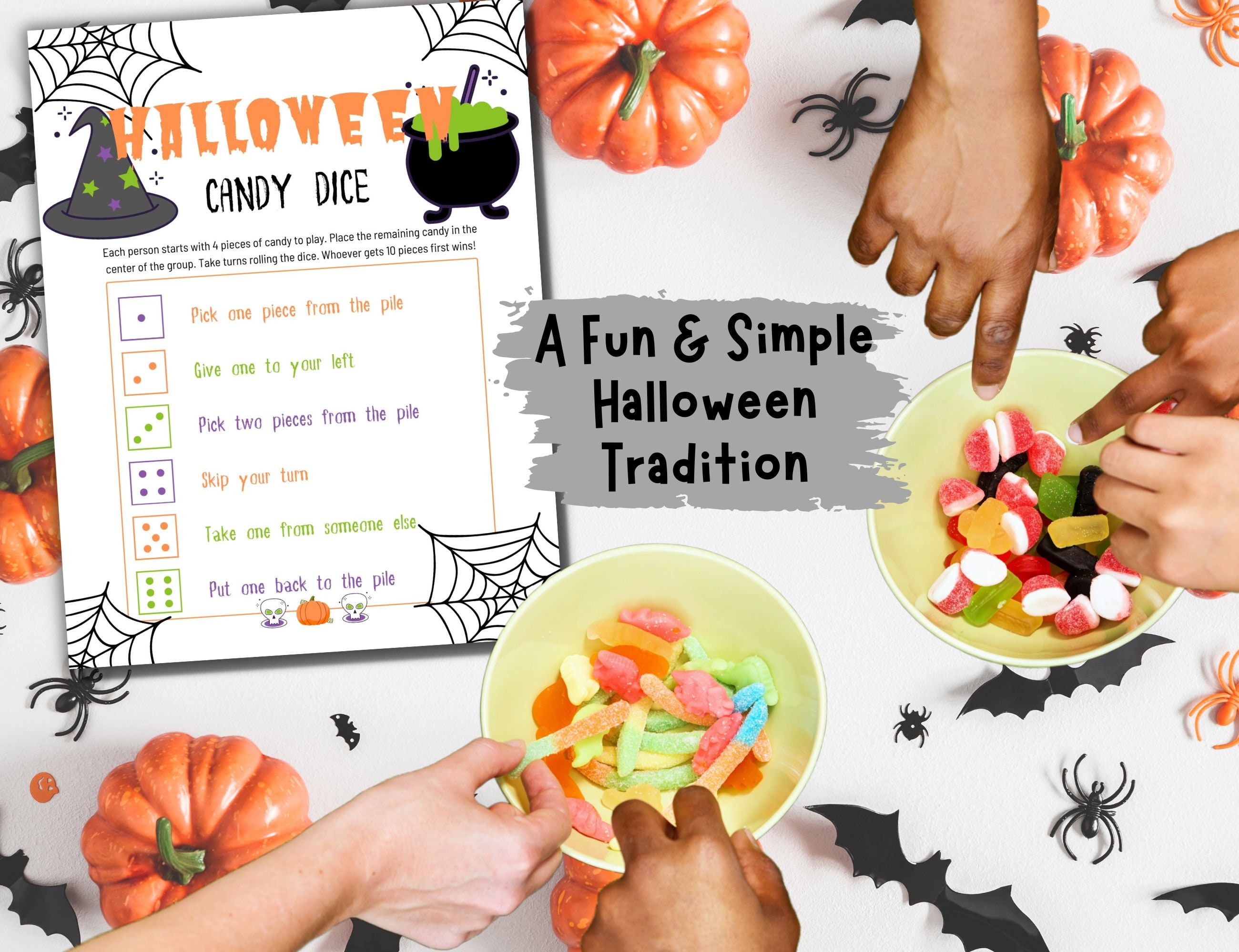 Halloween Candy Dice Game - Trick or Treat Activity - Halloween Party ...