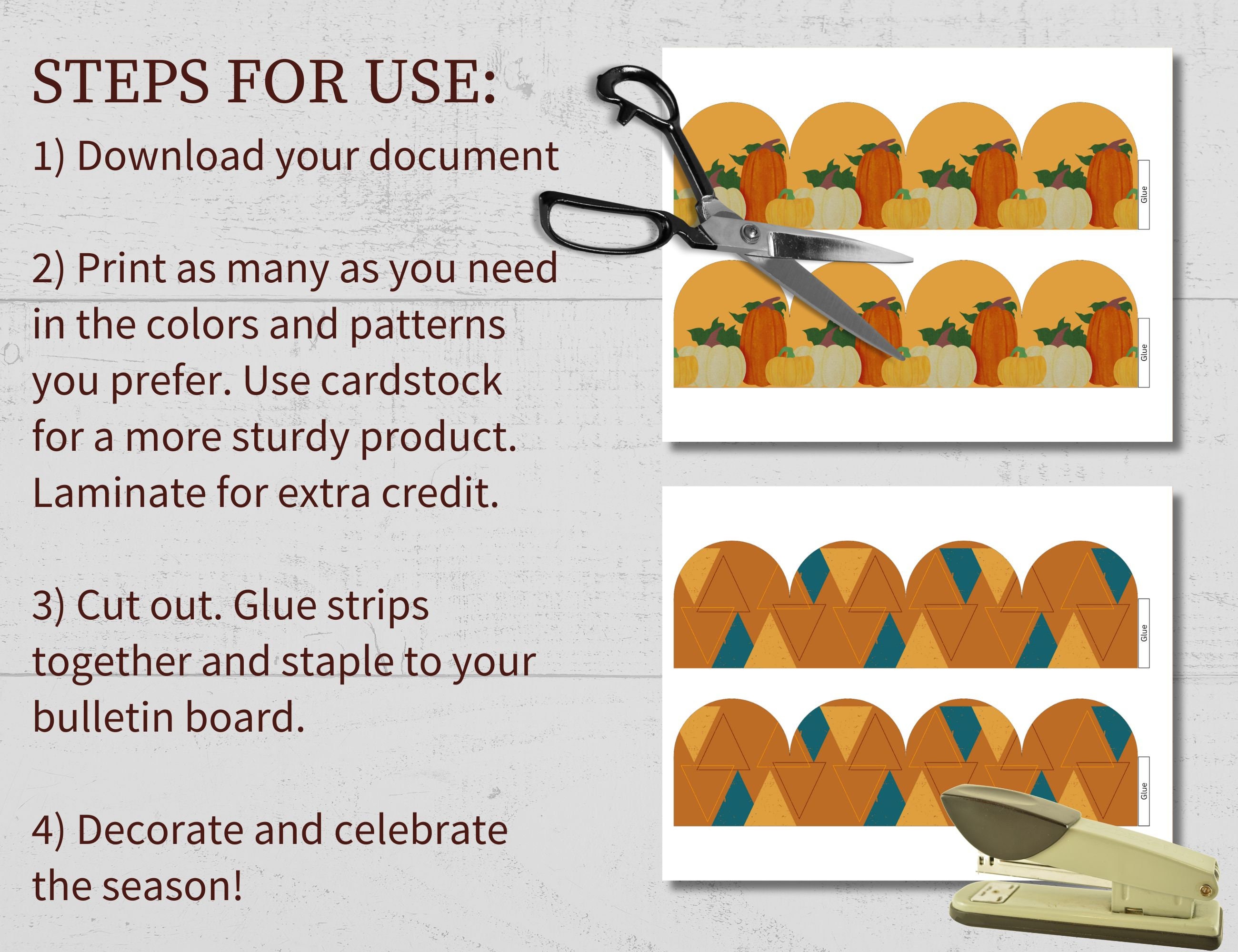 Classroom Bulletin Board Border Kit, Printable Autumn Harvest ...