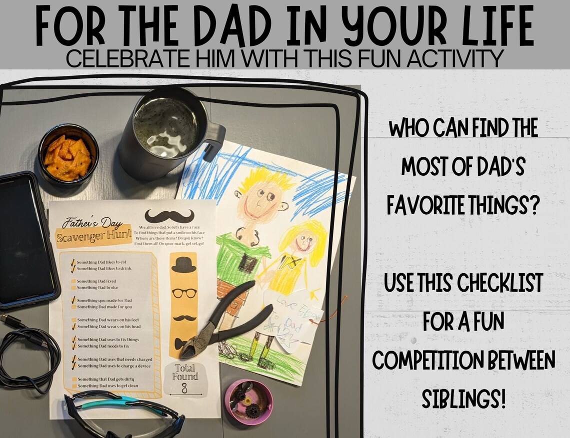 Father's Day Printable Scavenger Hunt Fun Competitive - Etsy