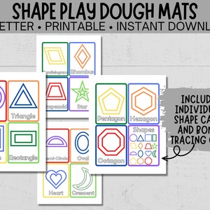 Printable Shape Play Dough Mats, Dry Erase Shape Recognition Practice ...