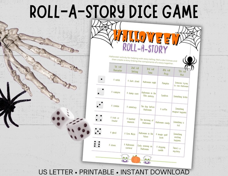 Halloween Roll A Story Dice Game, Printable Creative Story Telling ...