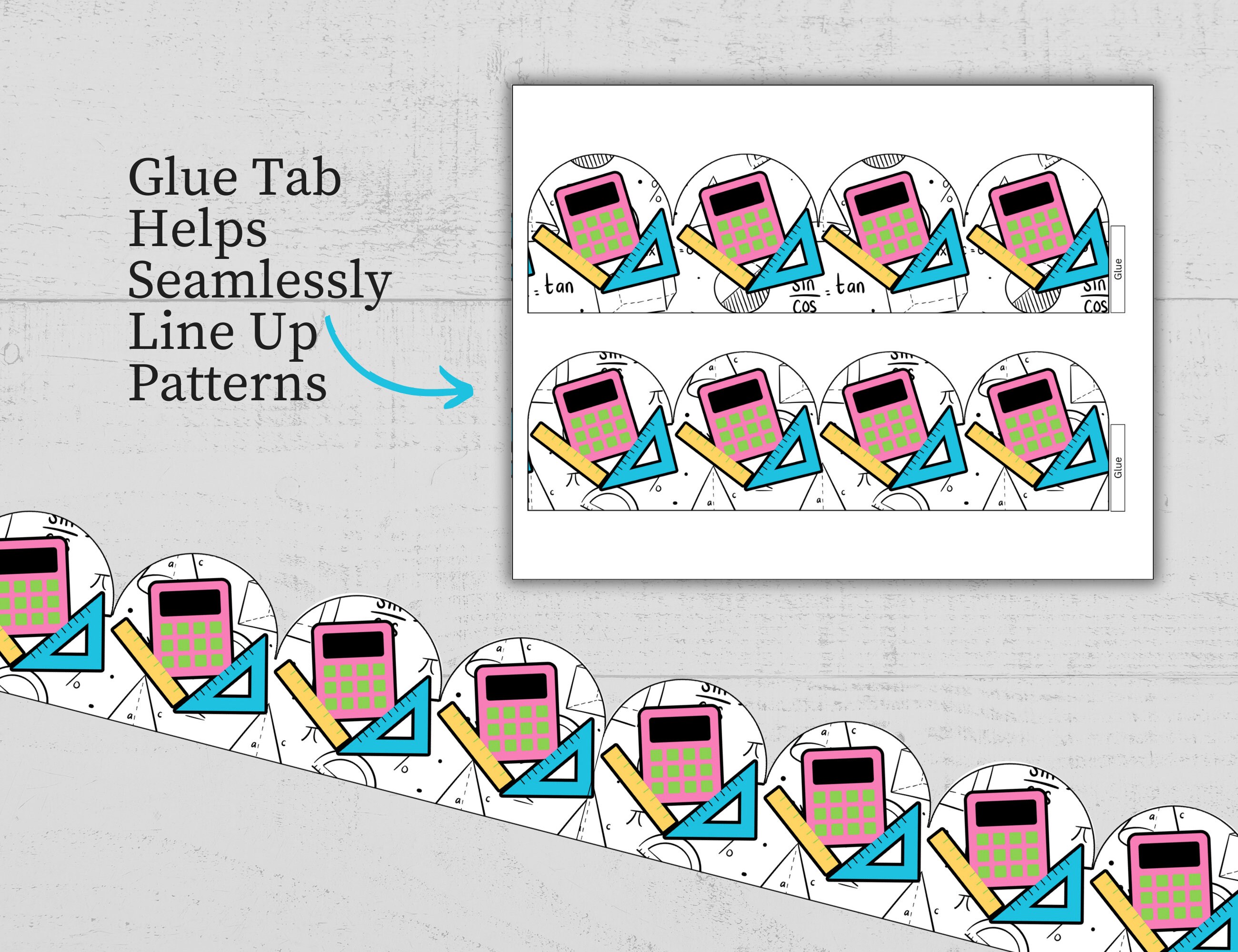 Math Classroom Bulletin Board Border Kit, Printable Retro Math ...
