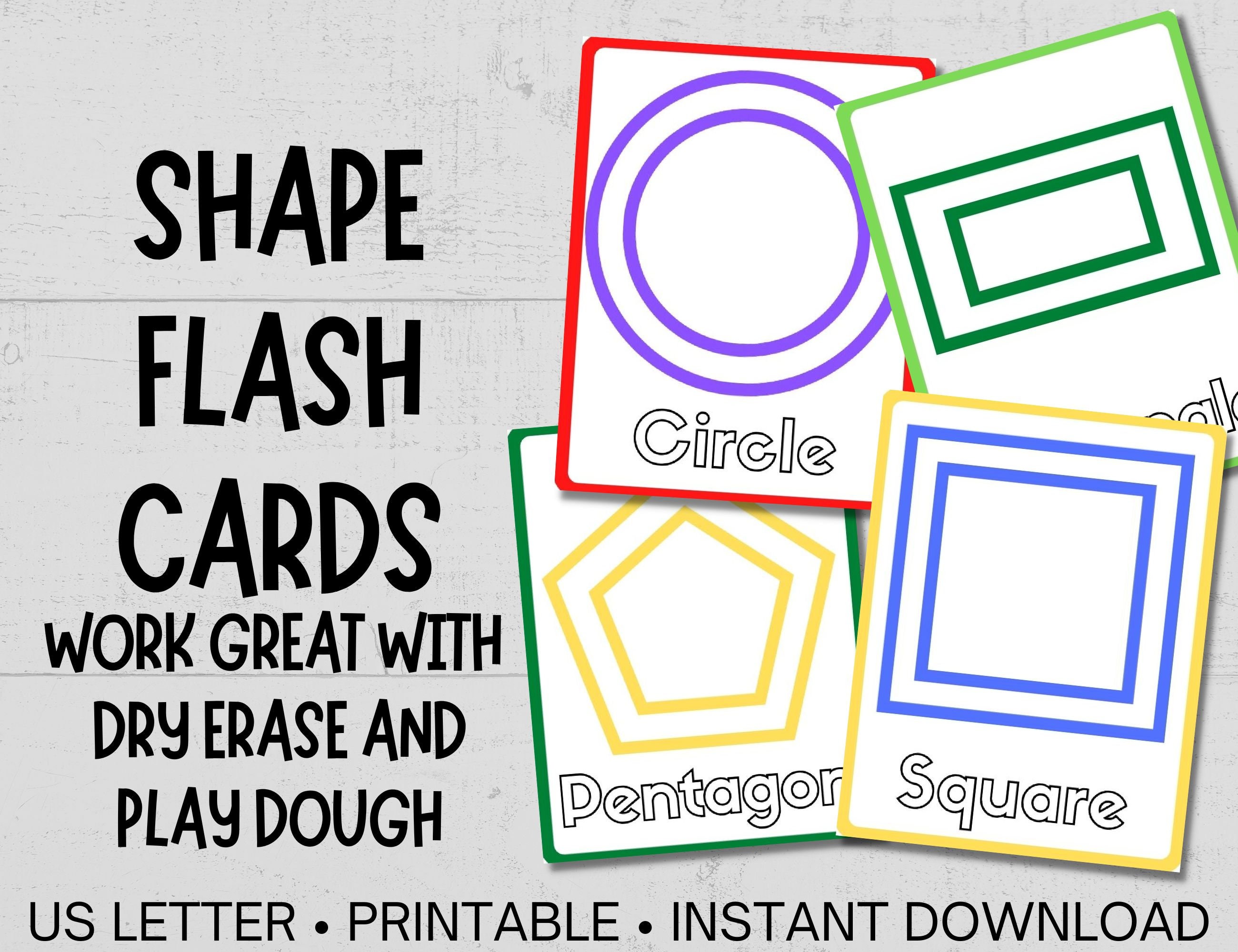 Printable Shape Play Dough Mats, Dry Erase Shape Recognition Practice ...