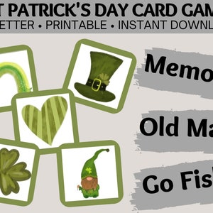 Printable St Patrick's Day Memory Matching Card Game, St Patty's Day ...