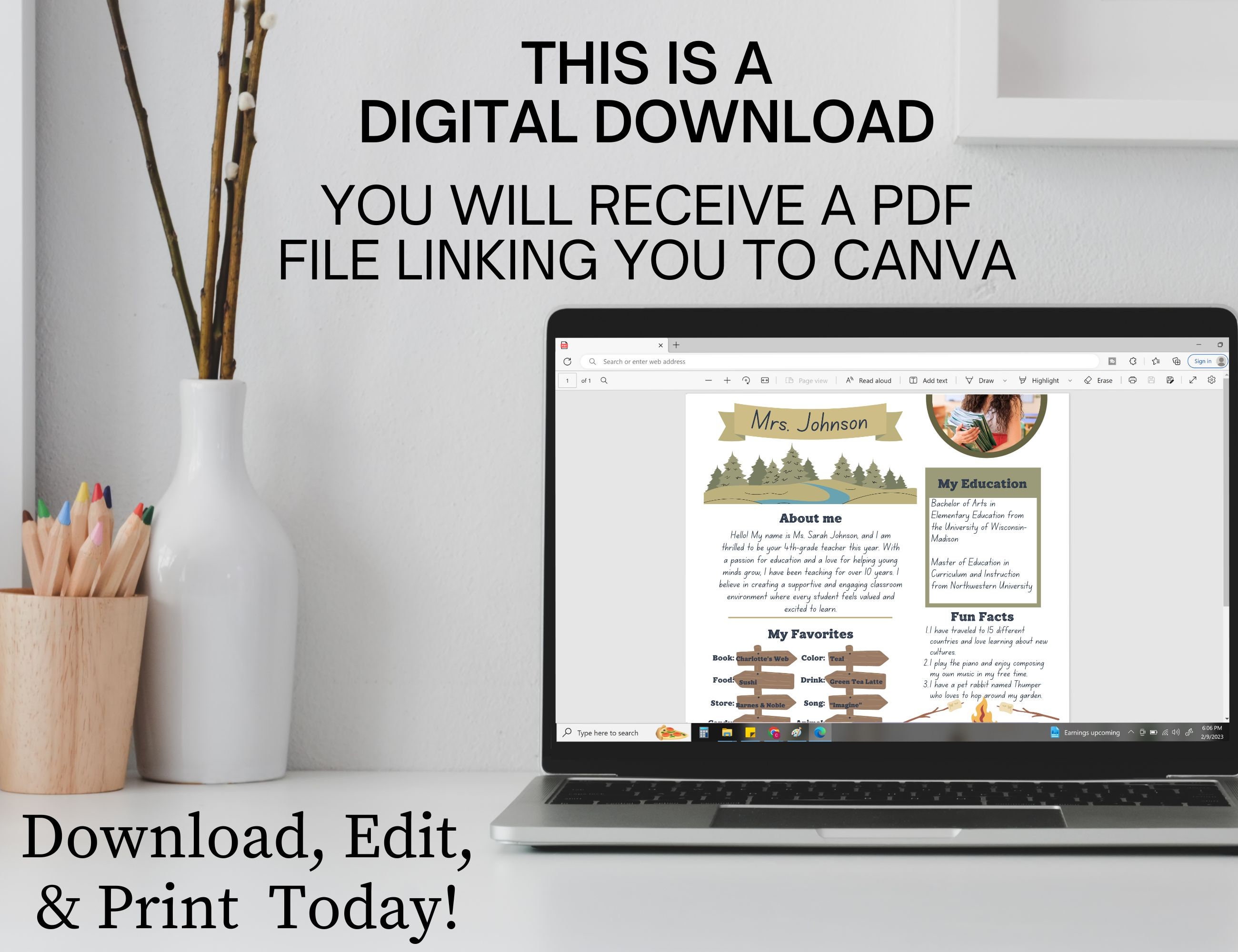 Happy Camper Back to School Templates, Meet the Teacher Flyer, Welcome ...