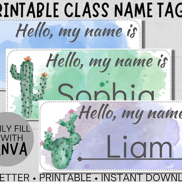 Cactus Desk Name Tags - Etsy