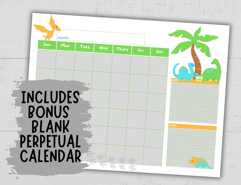 Calendario de dinosaurios imprimible, enero de 2024 a diciembre de 2025 ...