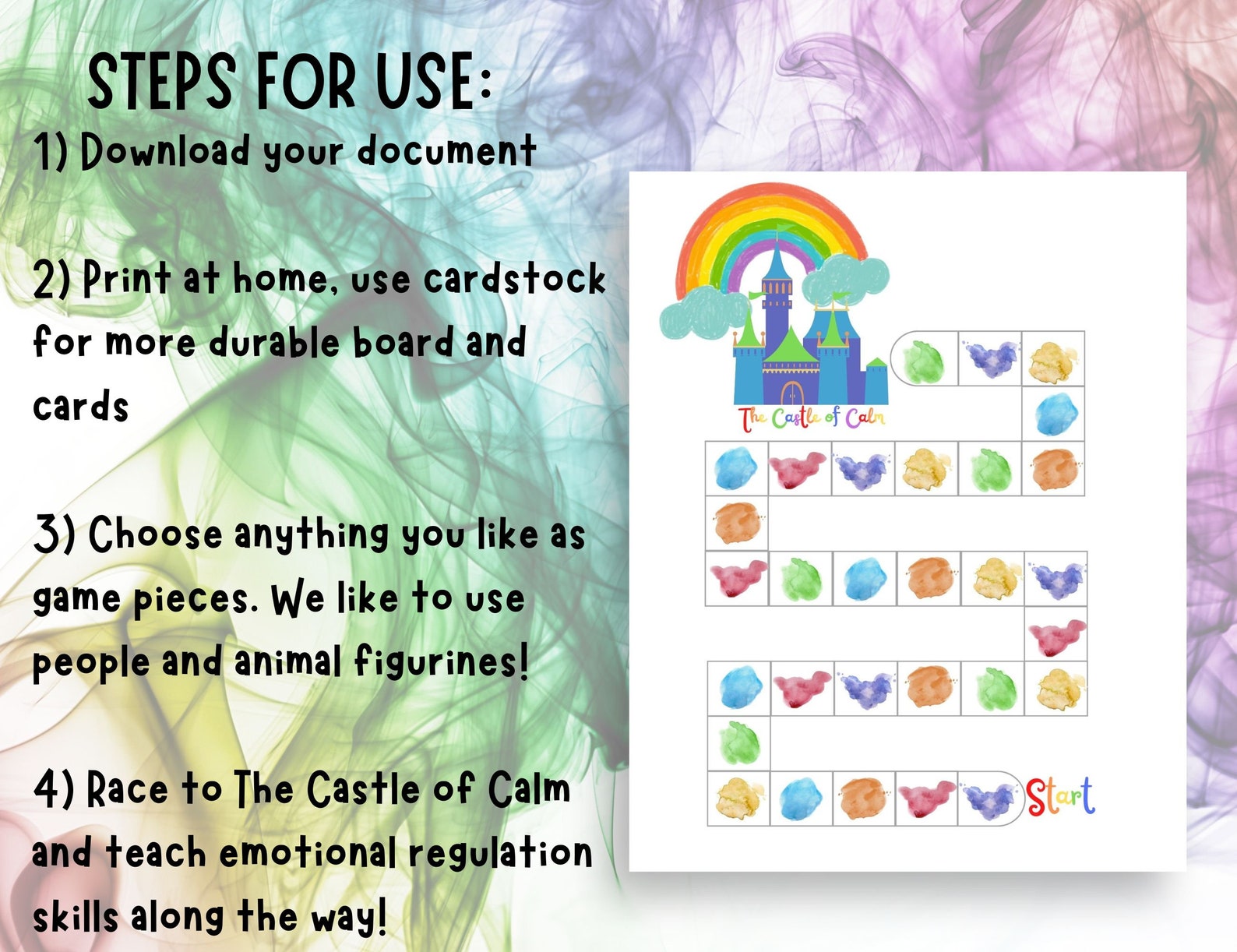Printable Kid's Coping Skills Board Game, Emotional Regulation Activity ...