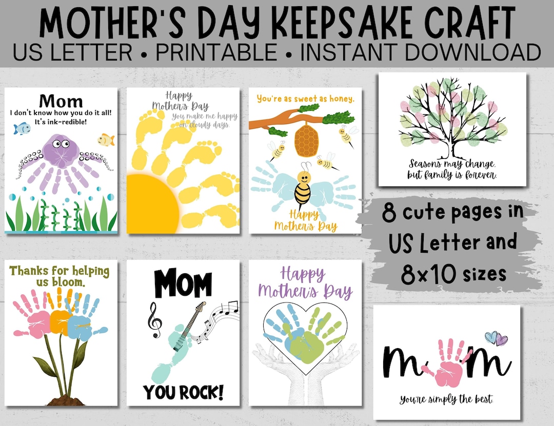 Mother's Day Handprint Gift, Printable DIY Present for Mom, Handprint ...