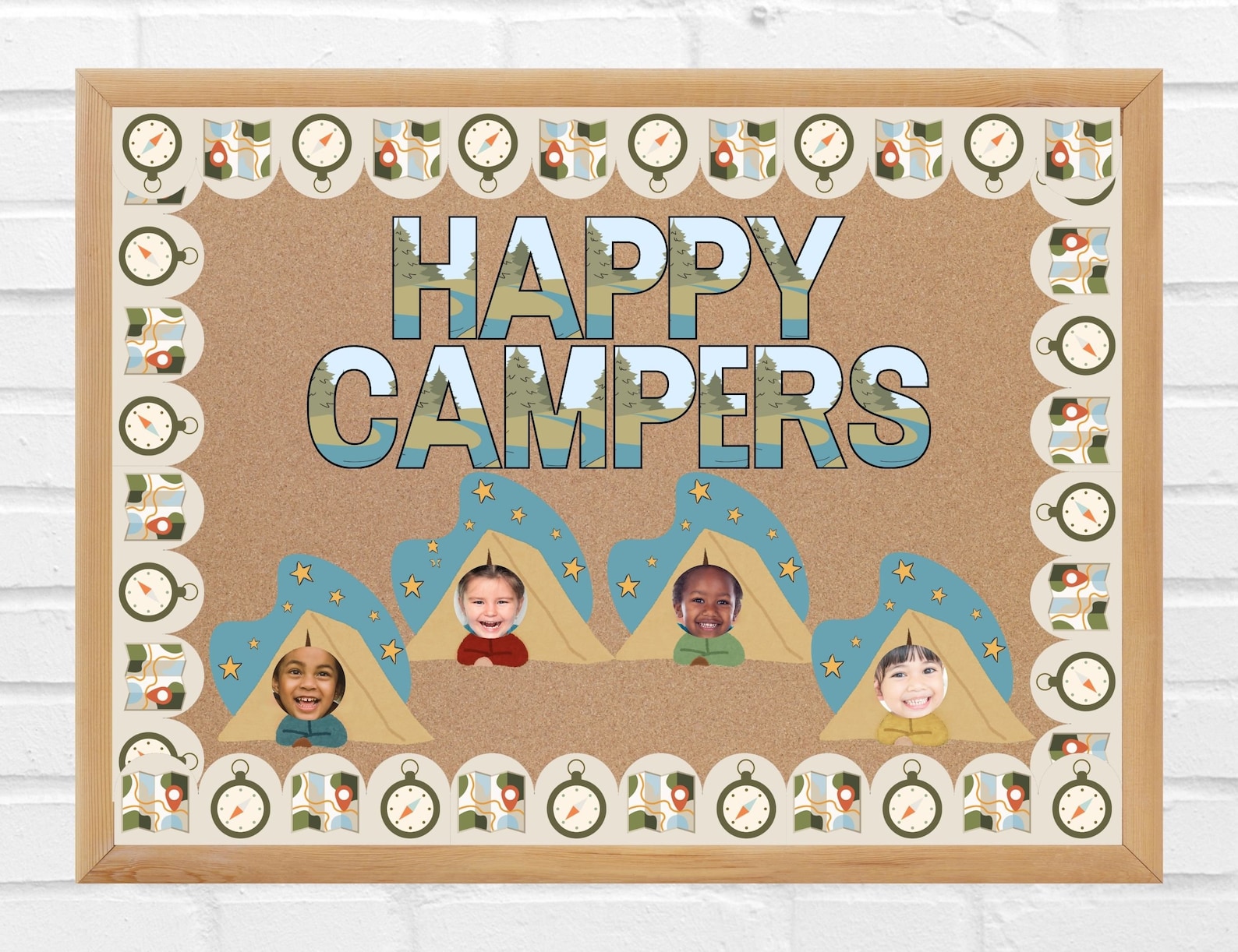 Classroom Bulletin Board Border Kit, Printable Boho Camping Classroom ...