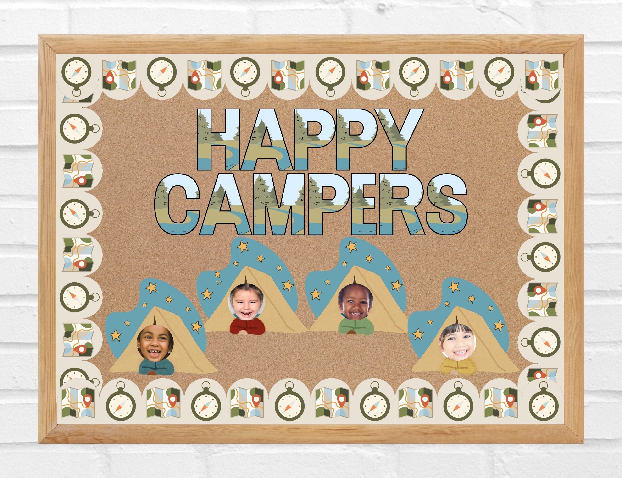 Classroom Bulletin Board Border Kit, Printable Boho Camping Classroom ...