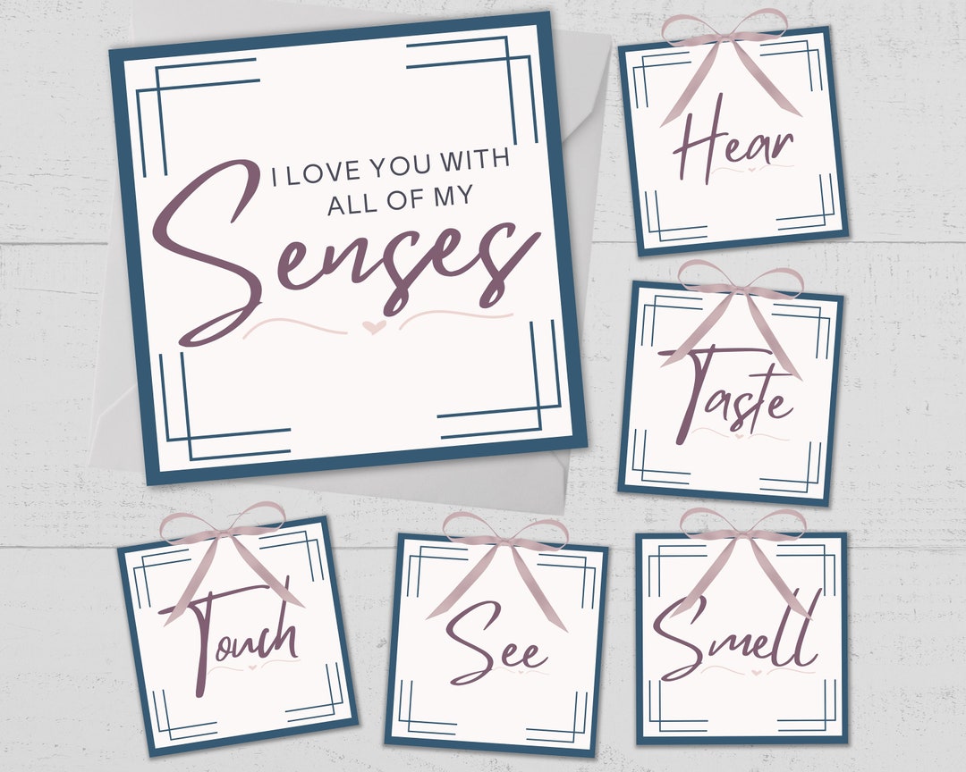 Five Senses Gift Tags and Greeting Card, Gift for Her or Him, Perfect ...