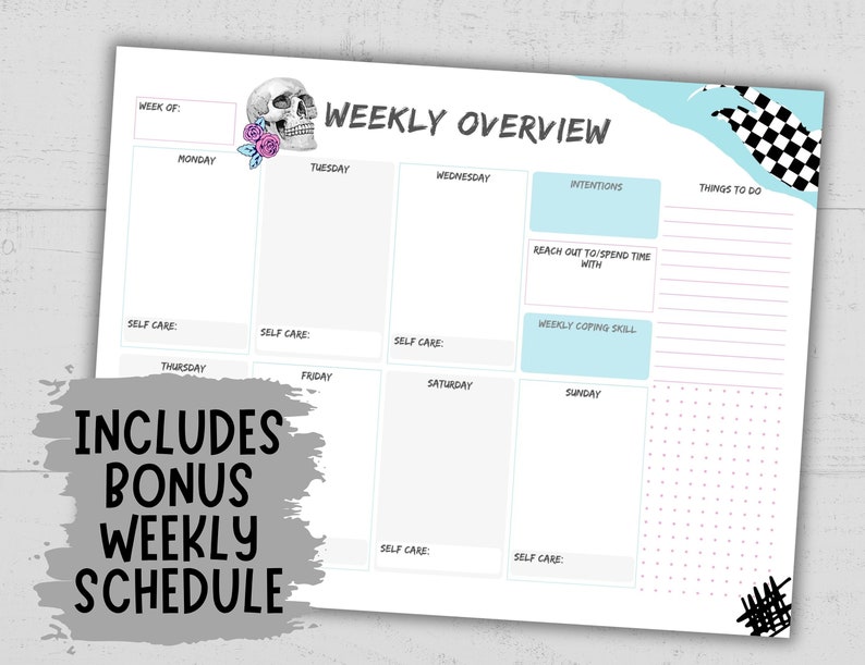 Printable Emo Punk 2024 2025 Calendar, Skull Monthly Calendar ...