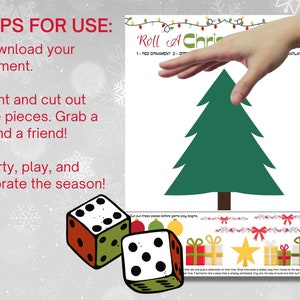 Printable Christmas Dice Game Roll A Christmas Tree Holiday - Etsy