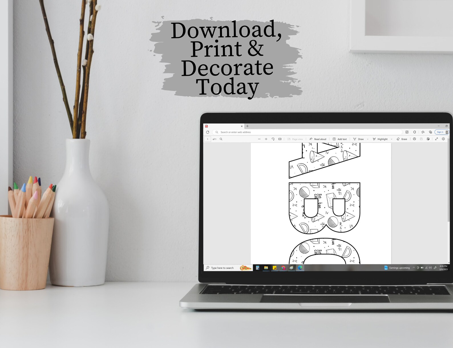 Math Classroom Bulletin Board Border Kit, Printable Retro Math ...