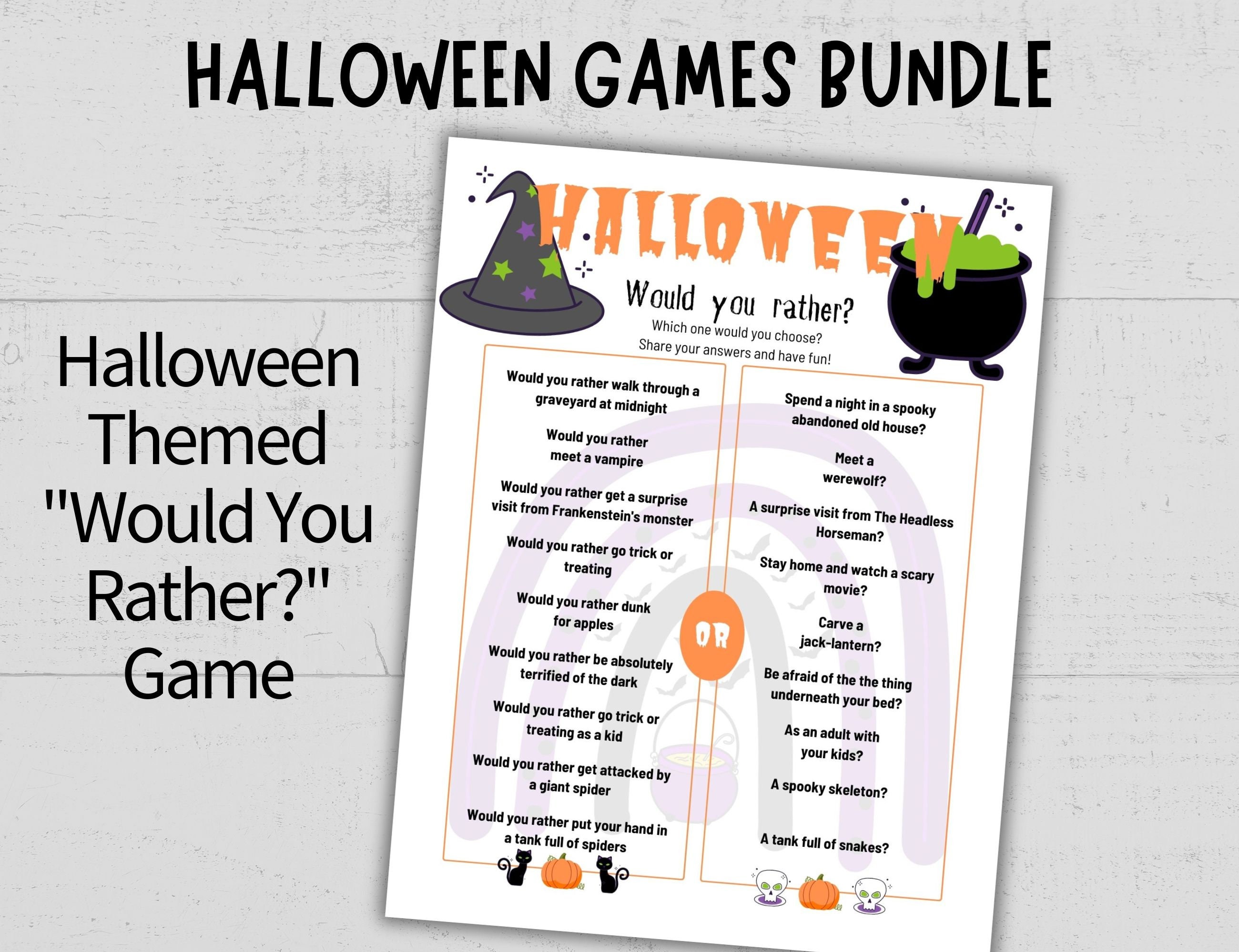 Halloween Games and Activities Bundle, Halloween Scavenger Hunt, Truth ...
