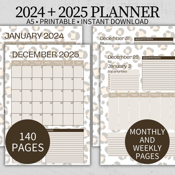 2024 Leopard Print Planner - Etsy