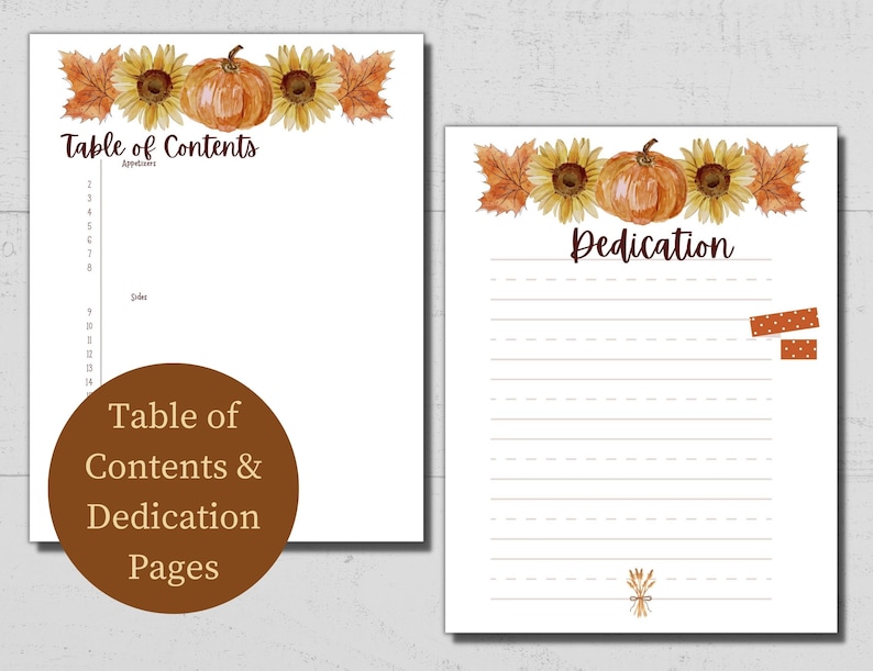 Printable Recipe Planner Book, Thanksgiving Recipe Cards, Thanksgiving ...