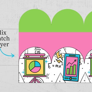 Math Classroom Bulletin Board Border Kit, Printable Retro Math ...