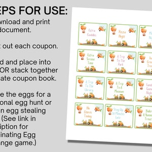 Printable Easter Egg Coupons, Easter Egg Filler, Easter Gift for Kids ...
