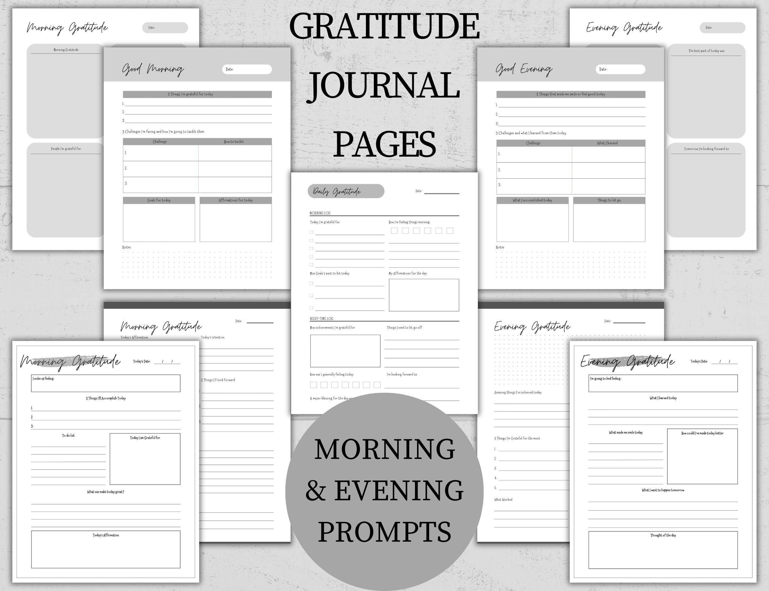 Gratitude Challenge and Gratitude Journal, Printable 30 Day and 7 Day ...
