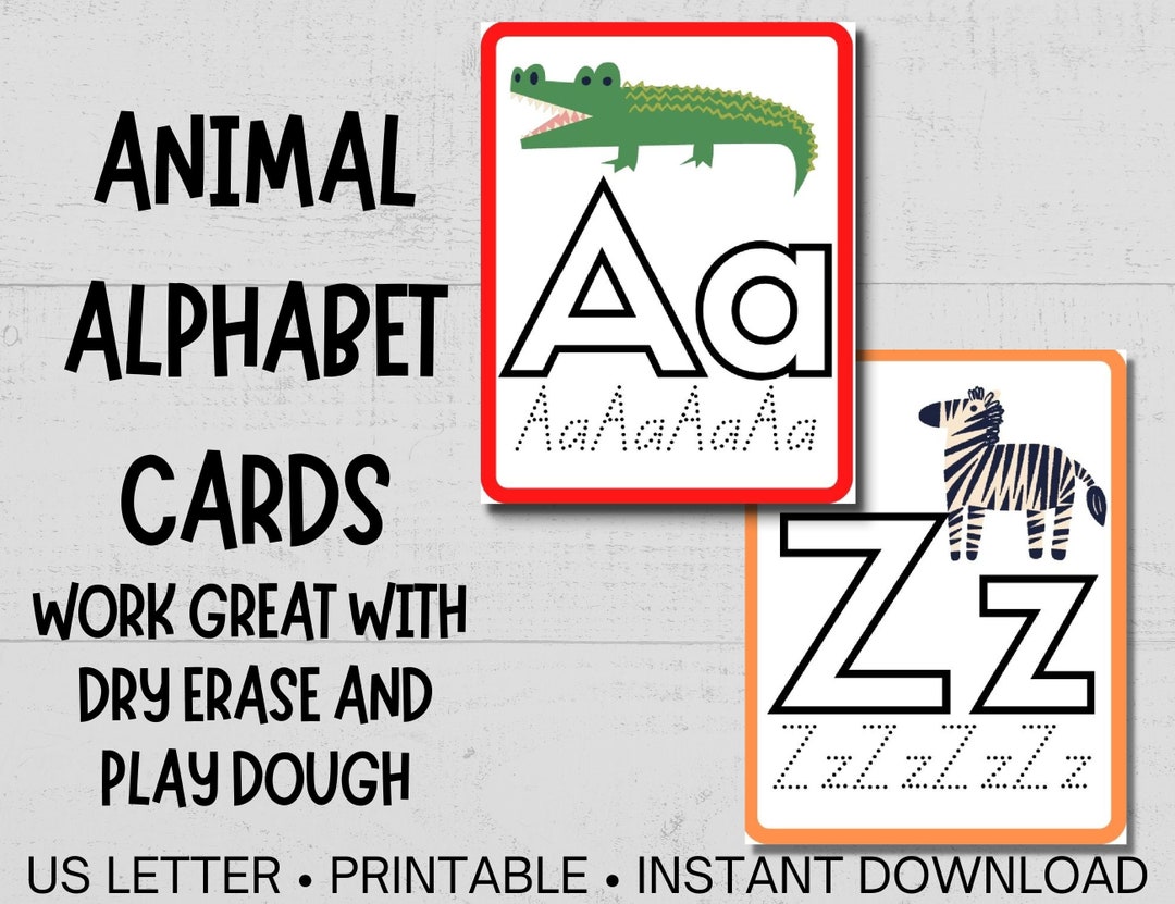 Printable Animal Alphabet Play Dough Mats, Dry Erase Letter Practice ...