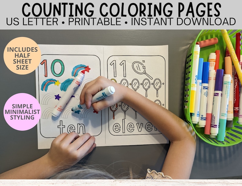 Printable Number Coloring Pages, Preschool & Kindergarten 1-20 Tracing ...