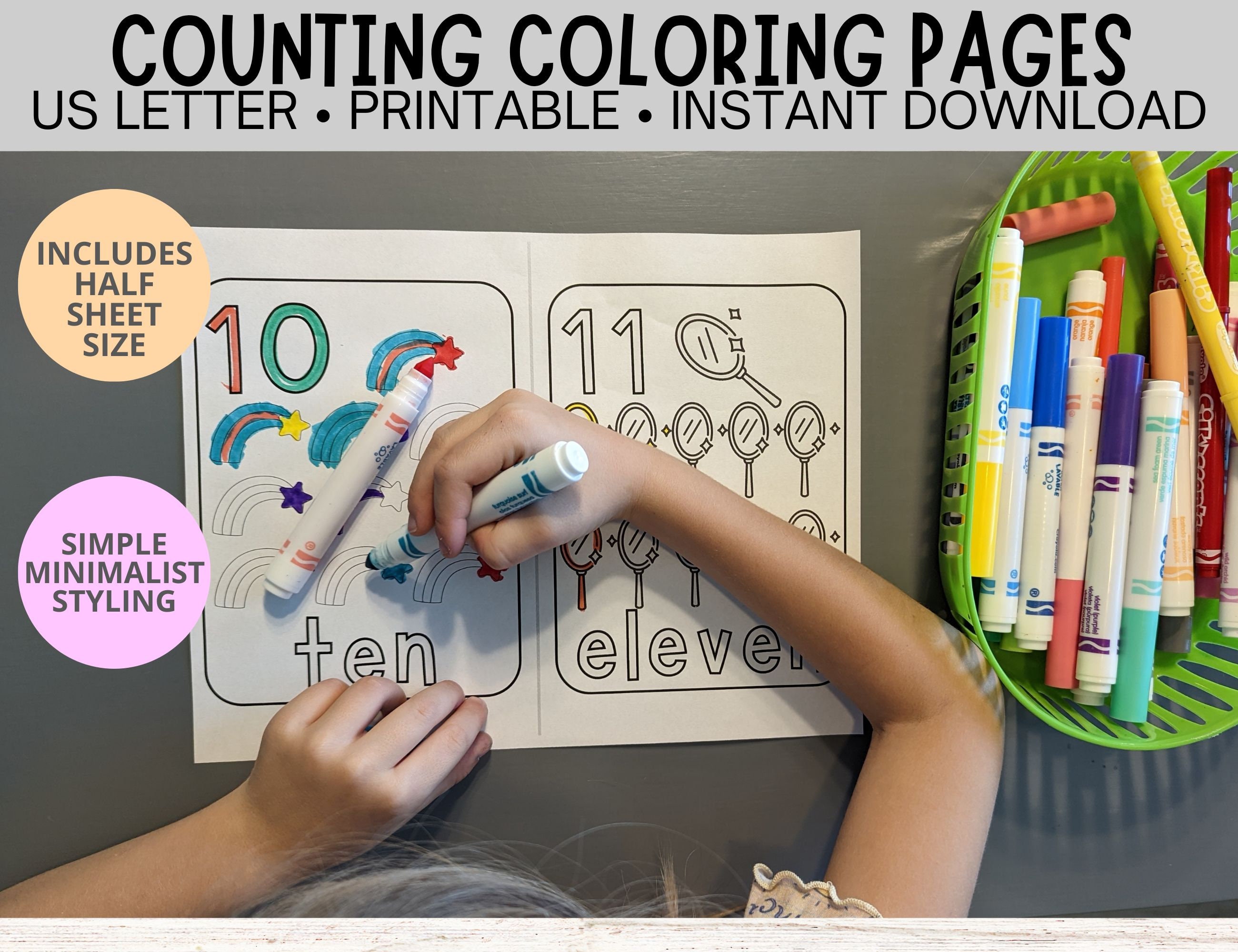 Printable Number Coloring Pages, Preschool & Kindergarten 1-20 Tracing ...