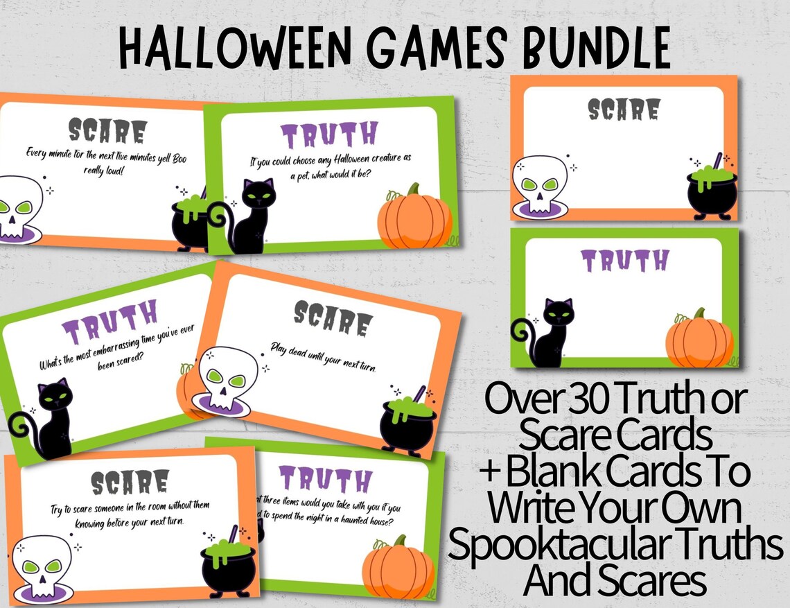Halloween Games and Activities Bundle, Halloween Scavenger Hunt, Truth ...