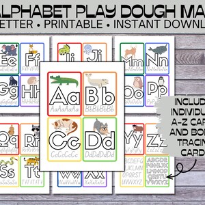 Printable Animal Alphabet Play Dough Mats Dry Erase Letter - Etsy