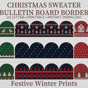 Classroom Bulletin Board Border Kit Printable Christmas - Etsy