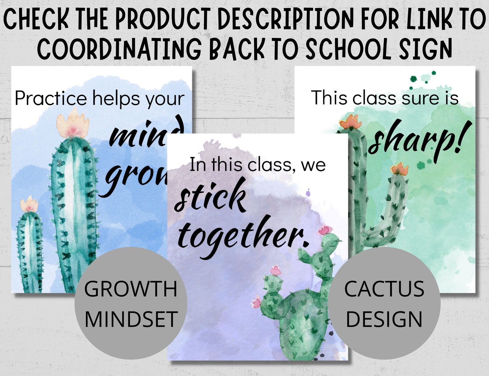 Cactus Succulent Back to School Gift Tags, Bookmark to Start the School ...