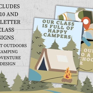 Printable Happy Camper Back to School Classroom Signs, Great Outdoors ...