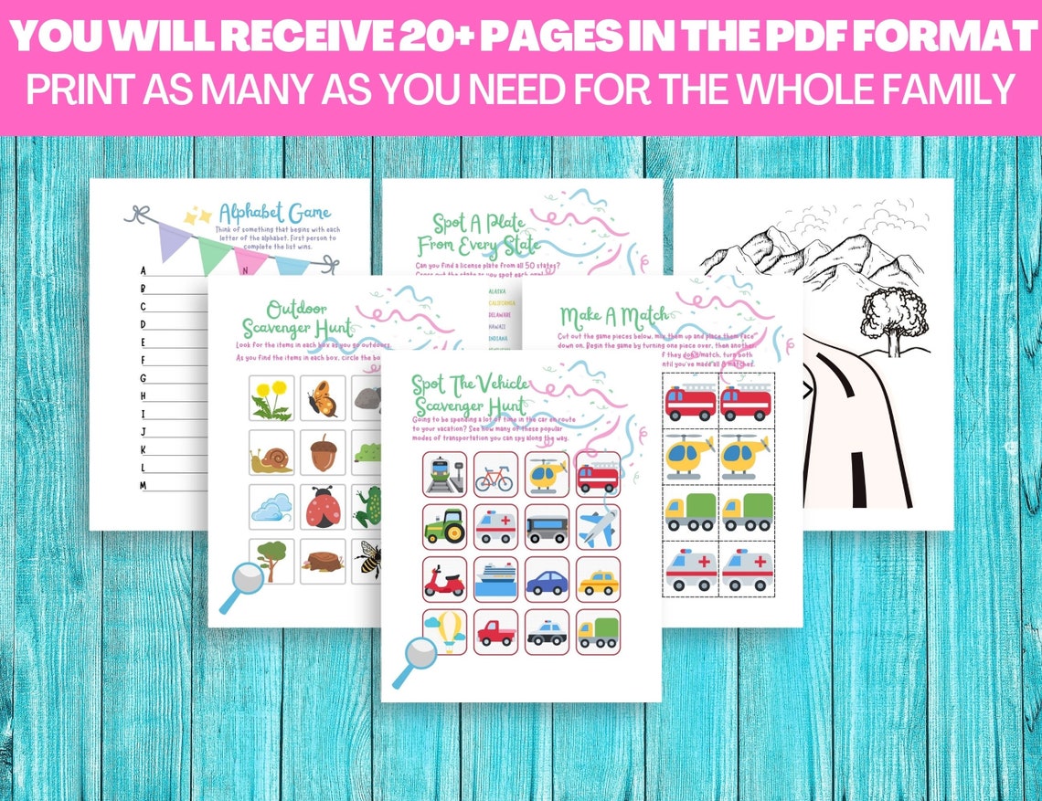 Printable Family Road Trip Activities Games and Journal - Etsy
