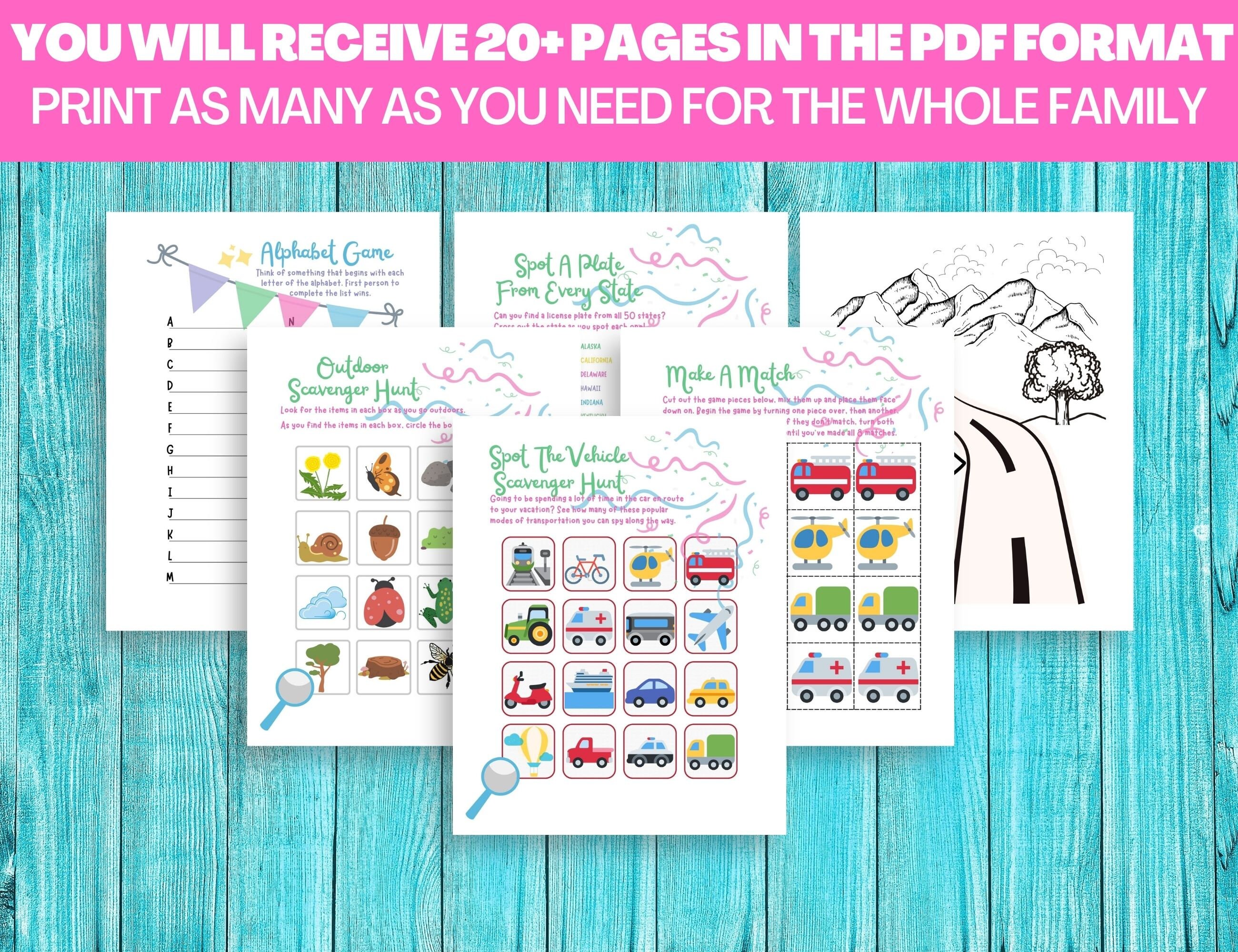 Printable Family Road Trip Activities Games and Journal - Etsy