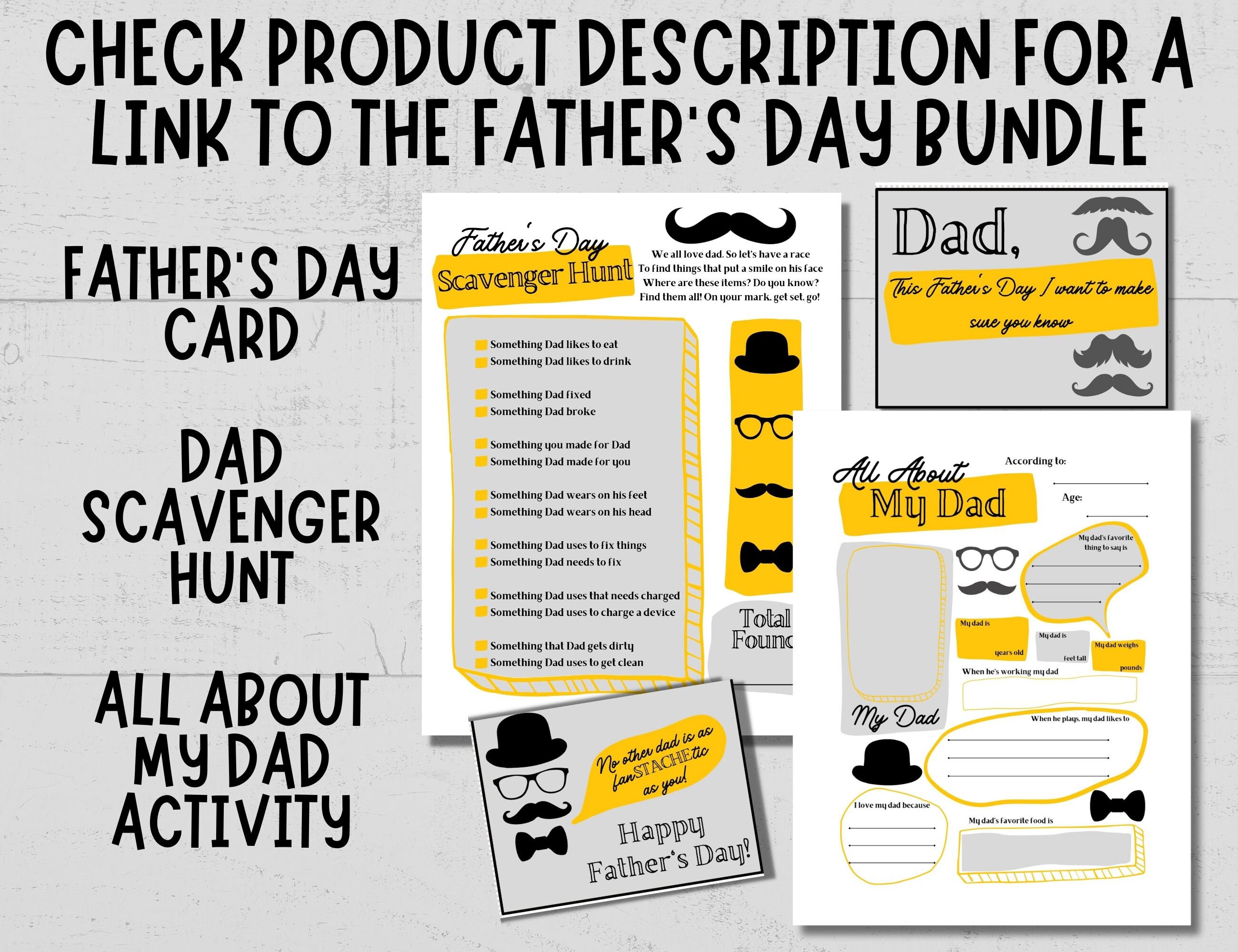 Father's Day Printable Scavenger Hunt, Fun Competitive Game for Kids ...