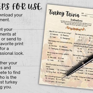 Turkey Trivia, Thanksgiving Trivia Game for Family, Friends, Kids, and ...