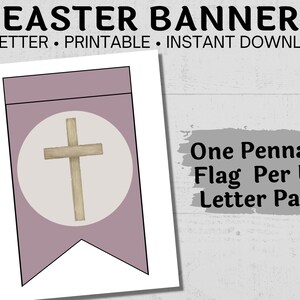 He is Risen Banner Printable, Sunday School Pennant, Printable Easter ...