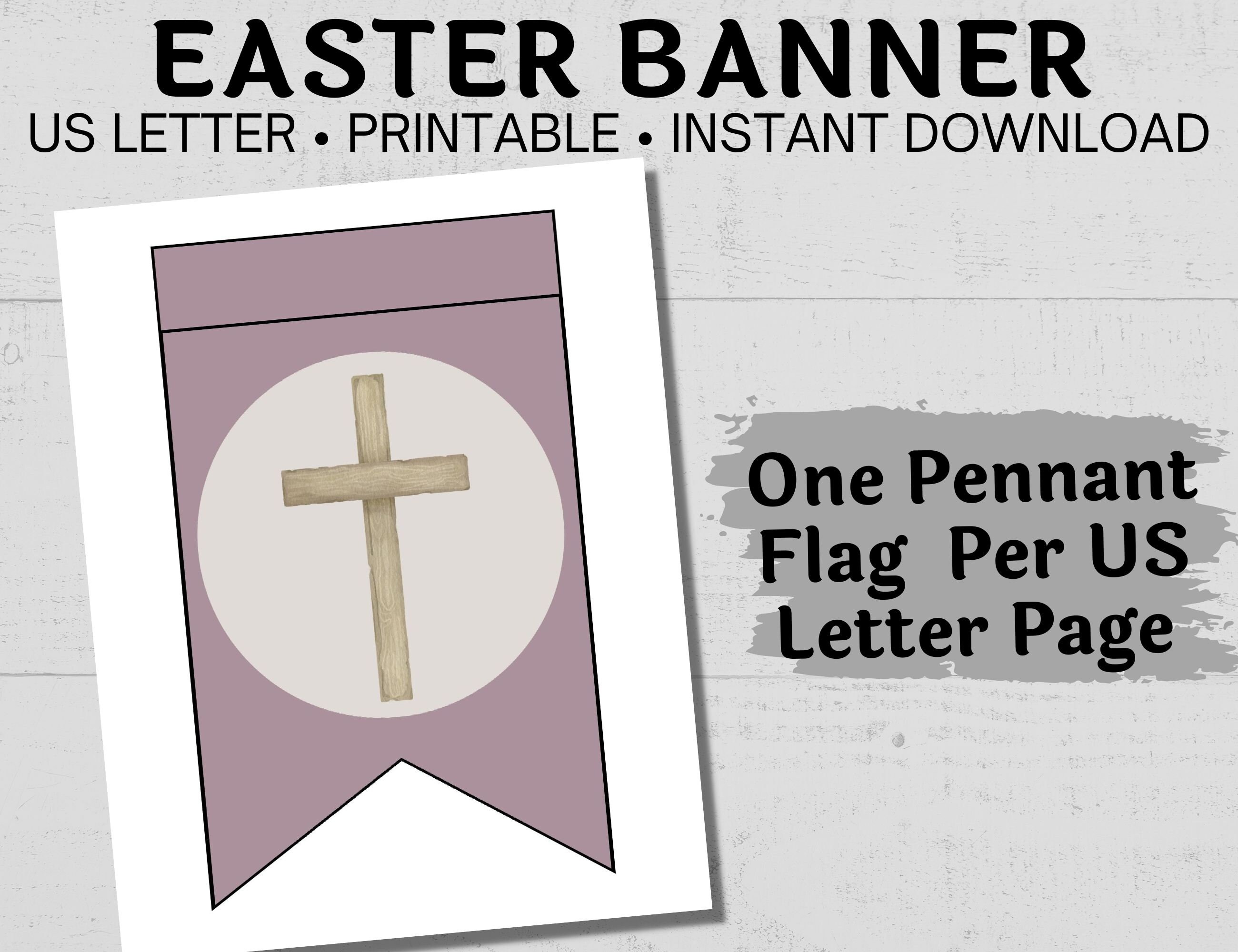 He is Risen Banner Printable, Sunday School Pennant, Printable Easter ...