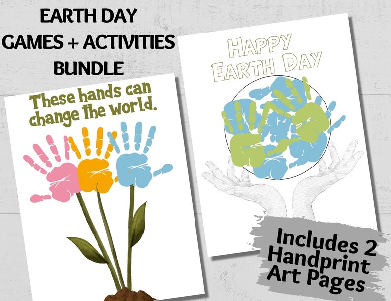 Printable Earth Day Games and Activities Bundle for Kids, Educational ...
