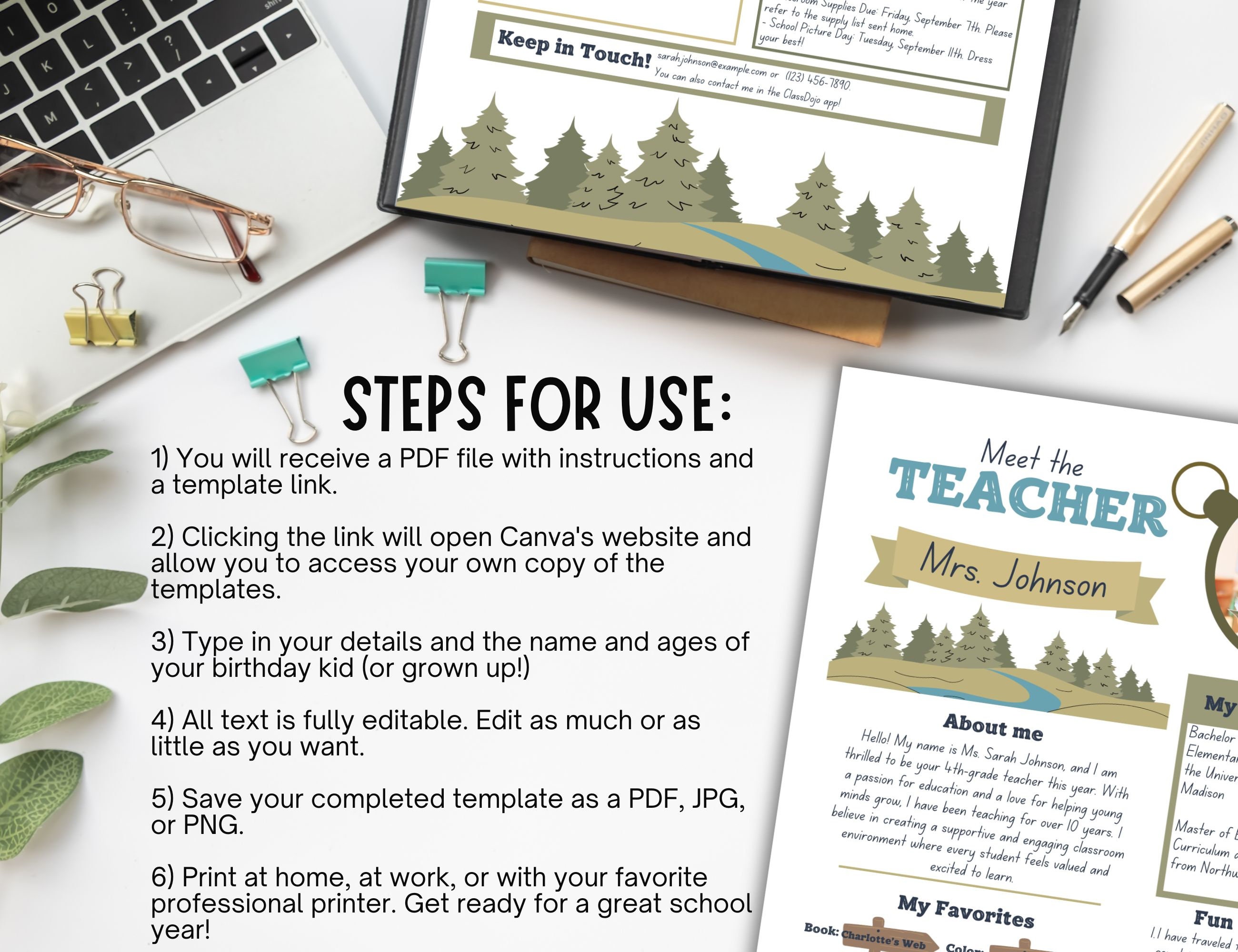 Happy Camper Back to School Templates, Meet the Teacher Flyer, Welcome ...