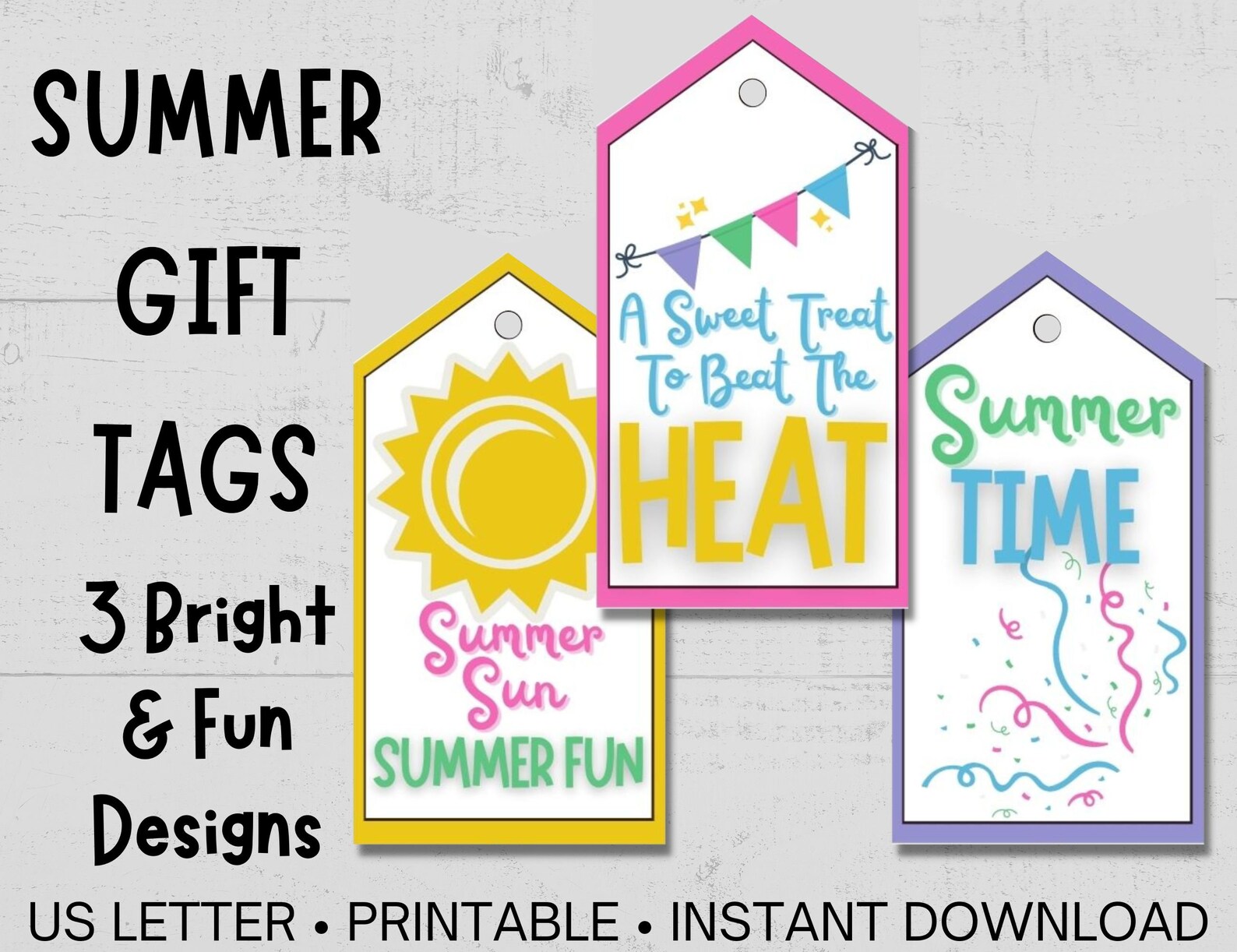 Printable Kid's Summer Gift and Treat Tags Bonus Summer - Etsy