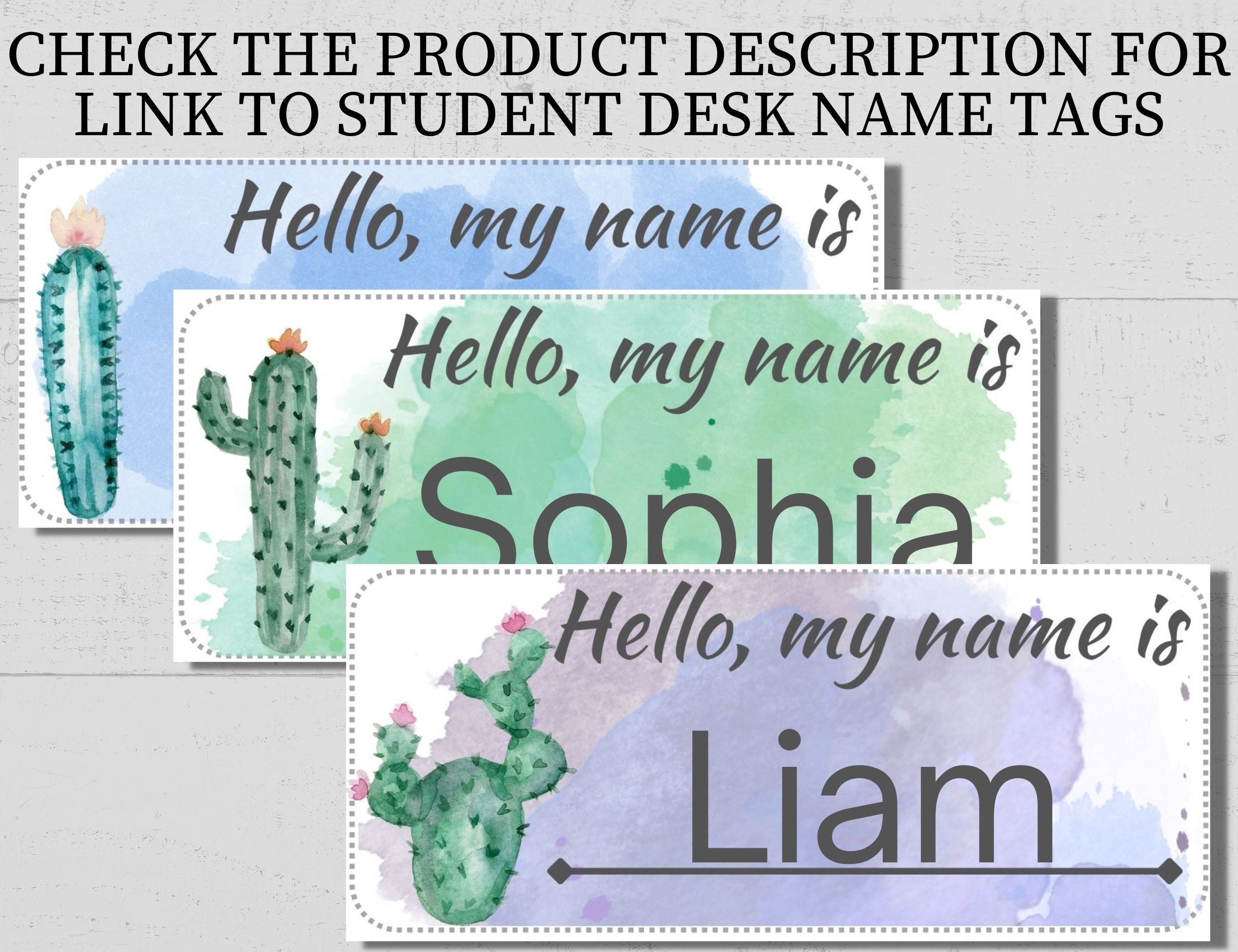 Watercolor Classroom Bulletin Board Border Kit, Printable Succulent ...