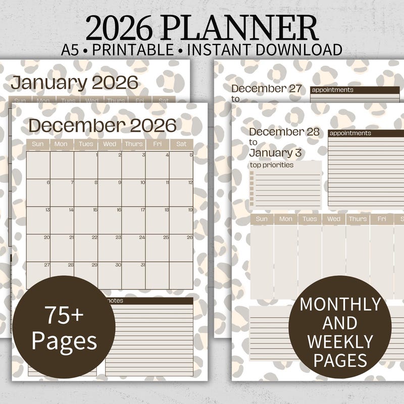 Cheetah A5 Binder - Etsy