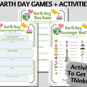 Printable Earth Day Games and Activities Bundle for Kids, Educational ...