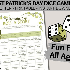 St Patrick's Day Roll A Story Dice Game, Printable Creative Story ...