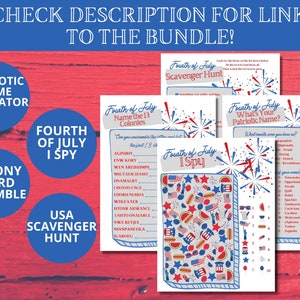 Printable Fourth of July Scavenger Hunt, Independence Day Treasure Hunt ...