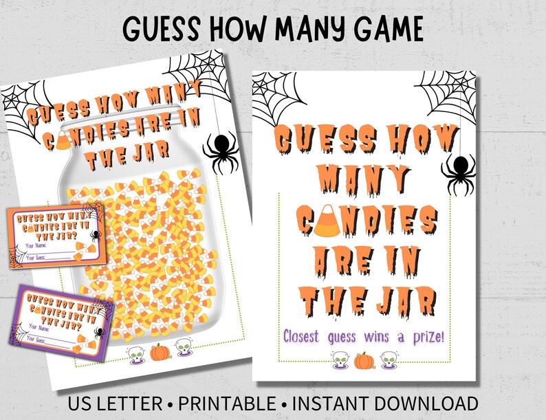 Halloween Guess How Many Candy Corns Game, Printable Count the Candies ...
