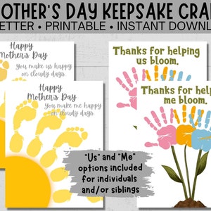 Mother's Day Handprint Gift, Printable DIY Present for Mom, Handprint ...