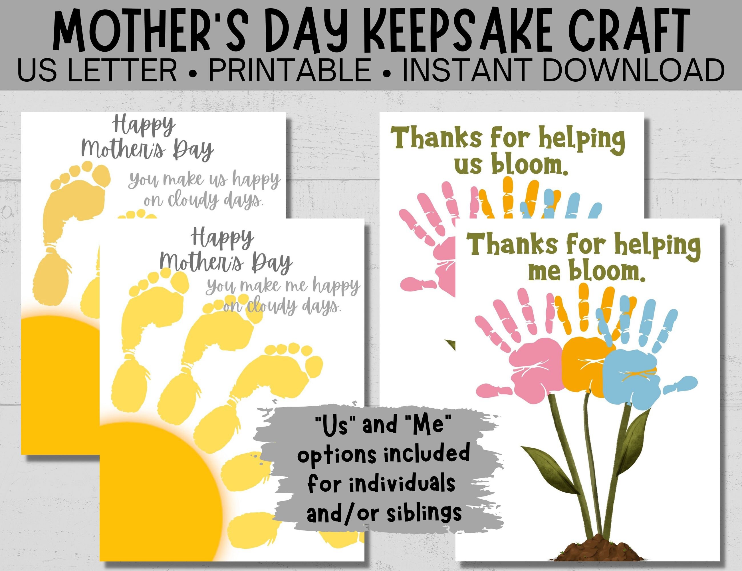 Mother's Day Handprint Gift, Printable DIY Present for Mom, Handprint ...